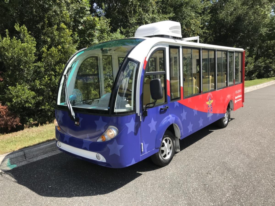 Custom Vinyl Wrap- Electric Shuttle | Moto Electric Vehicles